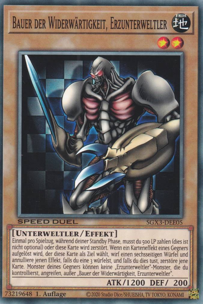 Bauer der Widerwärtigkeit, Erzunterweltler SGX3-DEE05 Yugioh Karte
